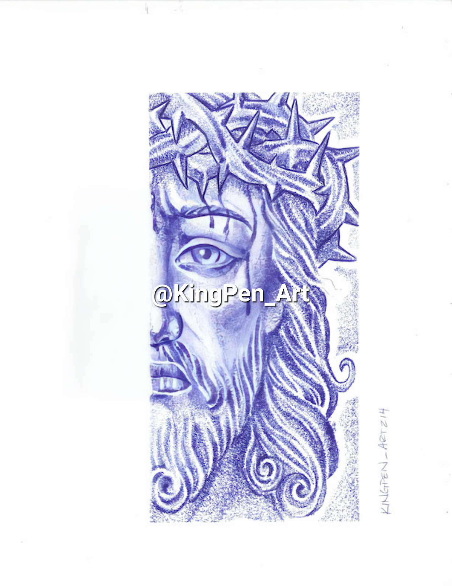 Jesus Ink Pen Drawing Print – KingPens Art
